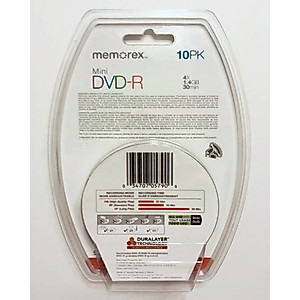 Memorex 1.4GB Mini DVD-R Media, 10 pack