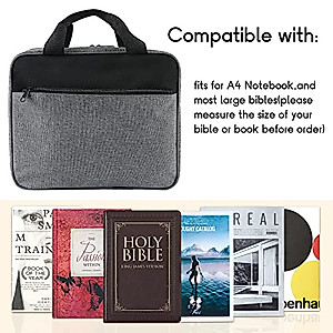 BMHLINYI Large Bible Cover, Church Bag with Handle Zippered Pocket，to Protect The Good Book，Perfect Gift for Men Women Father Kids.
