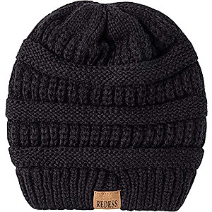 REDESS Slouchy Beanie Hat for Women Winter Warm Chunky Soft Oversized Cable Knit Cap