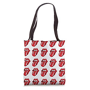 Official Rolling Stones Classic Repeat Tongue White Tote Bag
