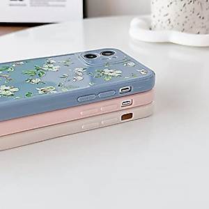 ZTOFERA Compatible with iPhone 11 Case for Girls Women, Floral Flower Pattern Design Silicone Case, Slim Shockproof TPU Protective Bumper Case Cover for iPhone 11 (6.1"), Beige