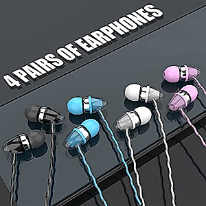 4pack Earbuds Color Headphones Heavy bass Earphone in Ear Headphones Headphones with Microphone Mobile Phone Earphone Wired Earphone 3.5mm Headphones