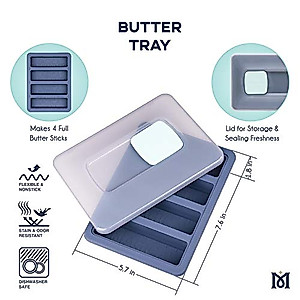 Magical Butter Silicone Non-Stick Butter Tray -Effortless Butter Making with Precise 8 Tbsp Sticks Food-Grade, Non-Stick Rectangle Container for Brownies, Homemade Butter, Herbed, Garlic Butter