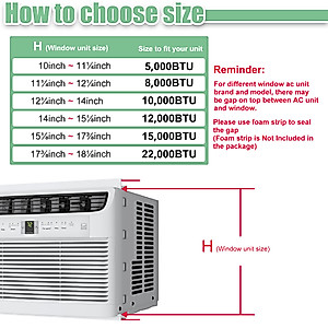 Memrita Window AC Side Panels with Frame Set,Air Conditioner Accordion Filler Curtain Replacement for Window AC Units,Fits Most 8,000 BTU Units,White,2 Pack