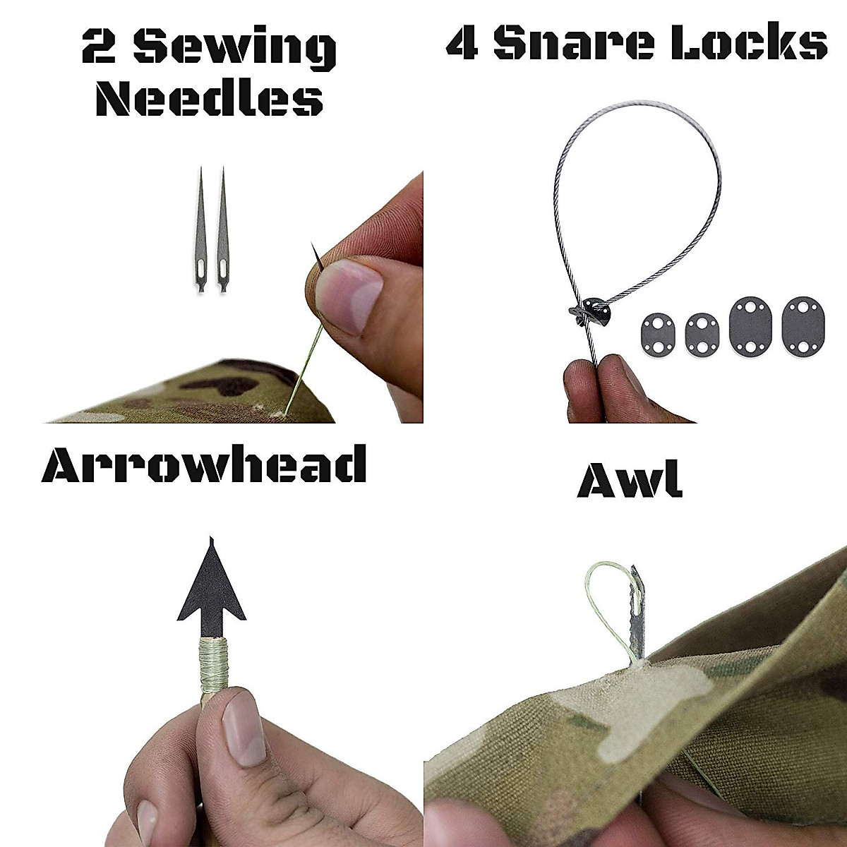 Stilvolle Tools Survival Card Tool Hook Size That Contains The 12 Features to Help Survival Card 12 Survival time to Card Size, Hook Small, Arrowhead A, Arrowhead B, (Silver)