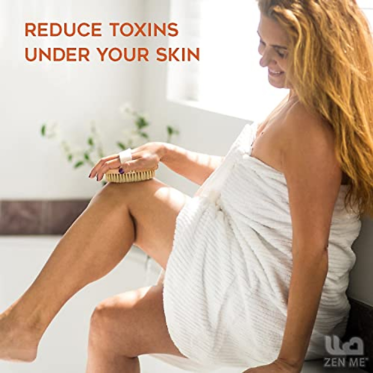 Zen Me Dry Brush Set – Premium Body Exfoliator Brush, Exfoliating Gloves, Pumice Stone for Feet & Konjac Sponge for Face, Boar Bristle Body Brush for Showering, Bath Brush, Natural Skin Scrubber Tools