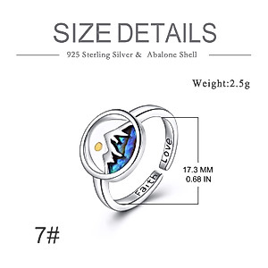 AOBOCO Mustard Seed Ring for Women 925 Sterling Silver Mountain Faith Ring Christian Mustard Jewelry Mothers Day Birthday Gifts for Mom (Mustard Seed Ring)