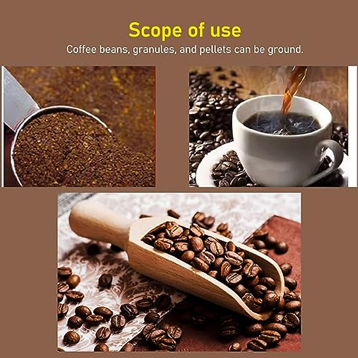 Hand Crank Coffee Grinder 304 Stainless Steel Grinding Degree, Detachable Mill with Individual Bean Container, Manual Operation for Home Use (Large)