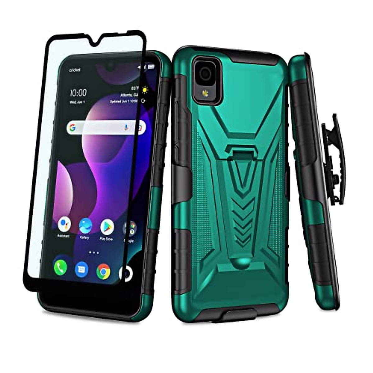 YISPIRIN for Alcatel TCL 30 Z T602DL Case with Clip Holster TCL LE 2022 Case with Screen Protector, Military Grade Protection Shockproof Phone Case Cover Built-in Kickstand Compatible with TCL 30Z