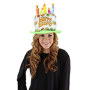 elope Rainbow Birthday Cake Plush Hat for Teens and Adults
