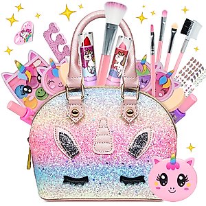 Kids Makeup Kit for Girl - Kids Makeup Kit Toys for Girls Washable Make Up for Little Girls, Child Play Real Makeup Set, Non Toxic Toddlers Pretend Cosmetic Kits, Age 4-12 Year Old Children Gift