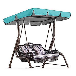 GWOKWAI Outdoor Swing Canopy Replacement, Waterproof Replacement Canopy Porch Top Cover Sunshade Chair Canopy Cover Shades for Outdoor Patio Garden Beach Pool Seat