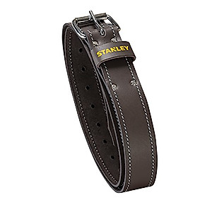 STANLEY Leather Tool Belt for Tool Holsters and Pouches, with Adjustable Roller Buckle, STST1-80119
