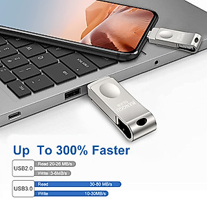 BANGGU Flash Drive 512GB, USB Memory Stick External Storage Thumb Drive Compatible with Phone, Pad, Android, PC and More Devices (Silver)