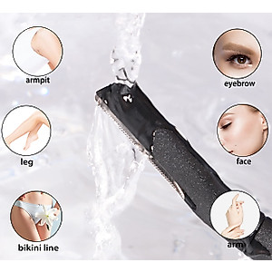 Mocuarto 6-Pieces Eyebrow Trimming Razor, Facial Razor , Remove Unwanted Facial Hair,With Biodegradable Handle And Two Different Replacement Blade