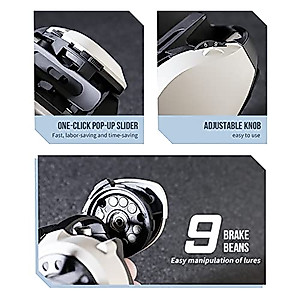 Baitcasting Fishing Reel,Compact Design Metal Body Baitcaster Reel,11LB Drag,20-Speed Magnetic Braking System,Available in 6.5:1 and 8.1:1Conventional Reel for Catfish, Musky (B: Right Hand-6.5:1)