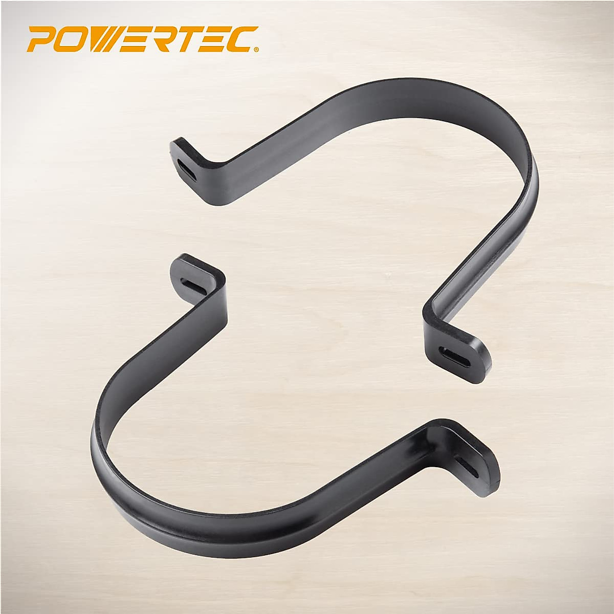POWERTEC 70343-P2 Hangers for 4" Dust Collection Hose and Pipe, 10 PK, Black