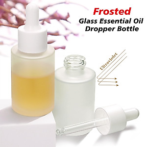 Matifaner 1 oz Glass Dropper Bottle,30ml Essential Oil bottles Frosted, 30ml Clear Frosted Essential Oil Bottle with Glass Eye Dropper for Essential Oil,Tincture (20 pcs) (Frosted)