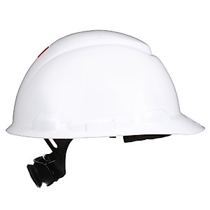 3M Hard Hat SecureFit H-701SFR-UV, White, Non-Vented Cap Style Safety Helmet with Uvicator Sensor, 4-Point Pressure Diffusion Ratchet Suspension, ANSI Z87.1