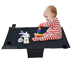YANGSHILEI Airplane Seat Extender for Kids,Airplane Must Haves for Toddlers,Toddler Airplane Bed,Toddler Airplane Travel Essentials,Waterproof Airplane Seat Extender for Kids, Black (Extender Only)