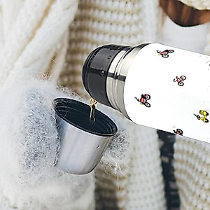 Stainless Steel Leather Vacuum Insulated Mug Motorcycle Thermos Water Bottle for Hot and Cold Drinks Kids Adults 16 Oz