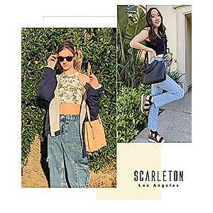 Scarleton Leather Tote Bag for Women, Womens Purses and Handbags, Reversible Tote Bags for Women, Purses for Women, H184220190131 - Black/Natural