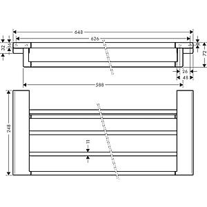 Hansgrohe -Towel Rack with Holder 26-inch Holder in Chrome, 41751000