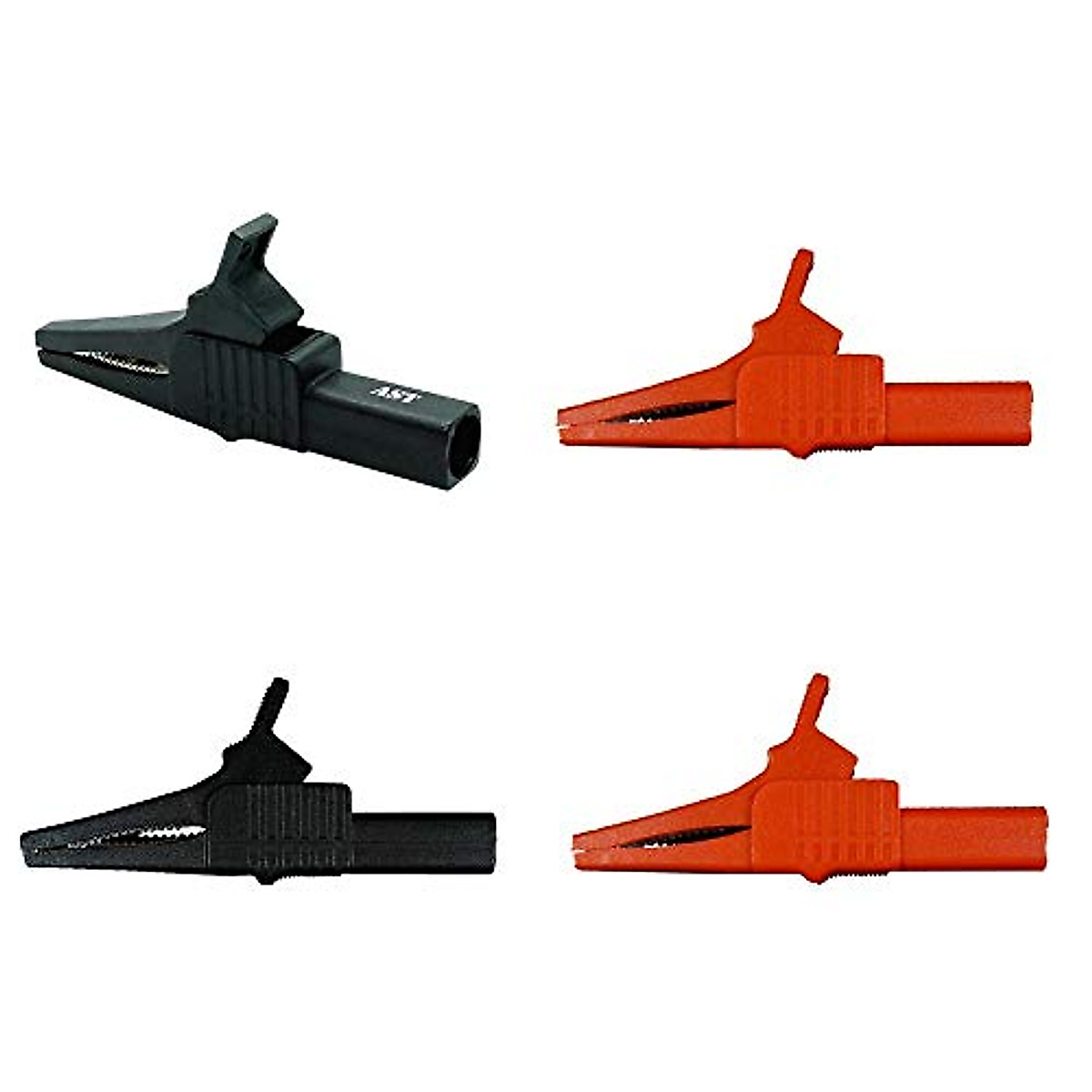 AST Labs Large Insulated Alligator Clip Banana Plug (2 pair (Black, Red))
