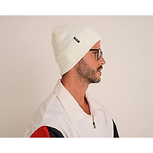 FURTALK Womens Knit Beanie Hat Acrylic Winter Hats for Women Men Soft Warm Unisex Cuffed Beanie Cream White