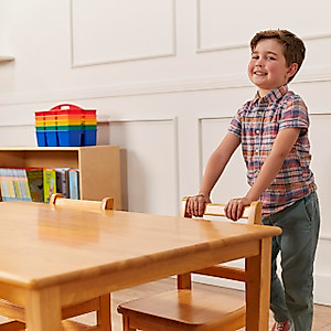 ECR4Kids 30in x 48in Rectangular Hardwood Table with 22in Legs, Kids Furniture, Honey