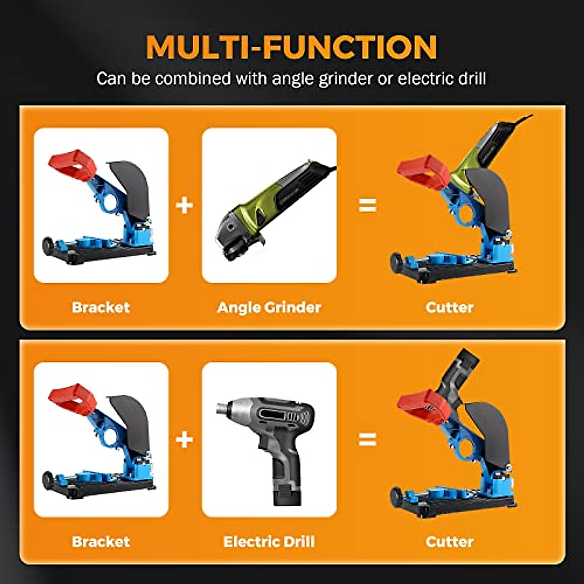 BEAMNOVA Upgraded Angle Grinder Stand,Angle Grinder Fixed Holder Conversion Cutting Machine Table,Handle Adjustable 45 Degree with Clamp Protective Cover