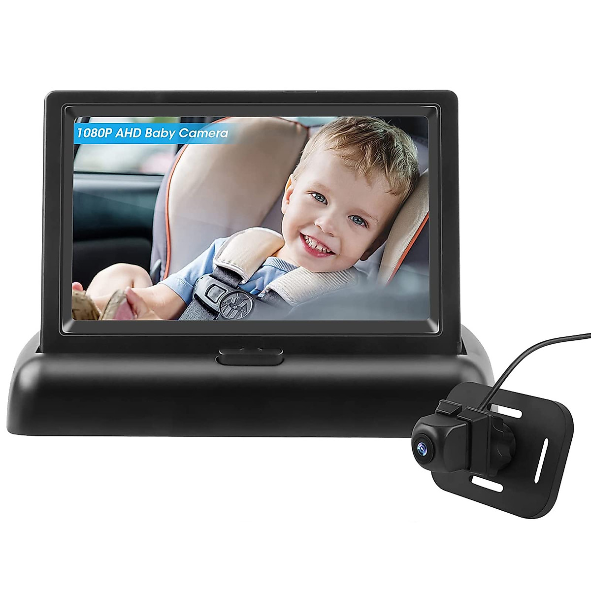 Jansite Baby Car Mirror, Baby Car Camera AHD Enhanced Night Vision, Car Mirror Baby Rear Facing Seat Wide Adjustable Angle 4.3'' Baby Car Monitor