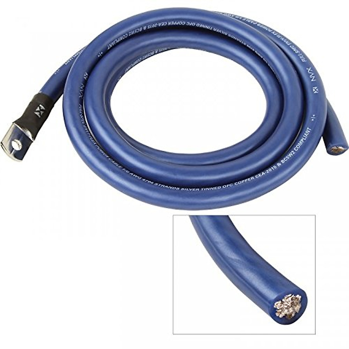 NVX True Spec 1/0 Gauge 100% OFC Wire Big 3 Amp Wiring Update Kit for Car Audio Systems up to 350 Amps [XBG3PK]