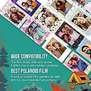 Fujifilm Instax Mini Film - Fuji Film Instant Film - Twin Pack (20 Sheets) - Bundled with Moshify 20 Colorful Sticker Frames