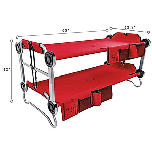 Disc-O-Bed Kid-O-Bunk with 2 Side Organizers, Red
