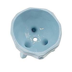 GeLive Ceramic Face Planter Head Plant Pot Modern Statue Artistic Flower Vase Succulent Bonsai Windowsill Box Urn for Home Decoration Indoor Outdoor (Large, Blue)