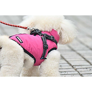 MOKIMA Small Dog Warm Jacket with Leash Attachment - Winter Small Dog Sweater Coat - Small Dog Clothes for Indoor and Outdoor Use - Water Resistant - (Small, Grey)