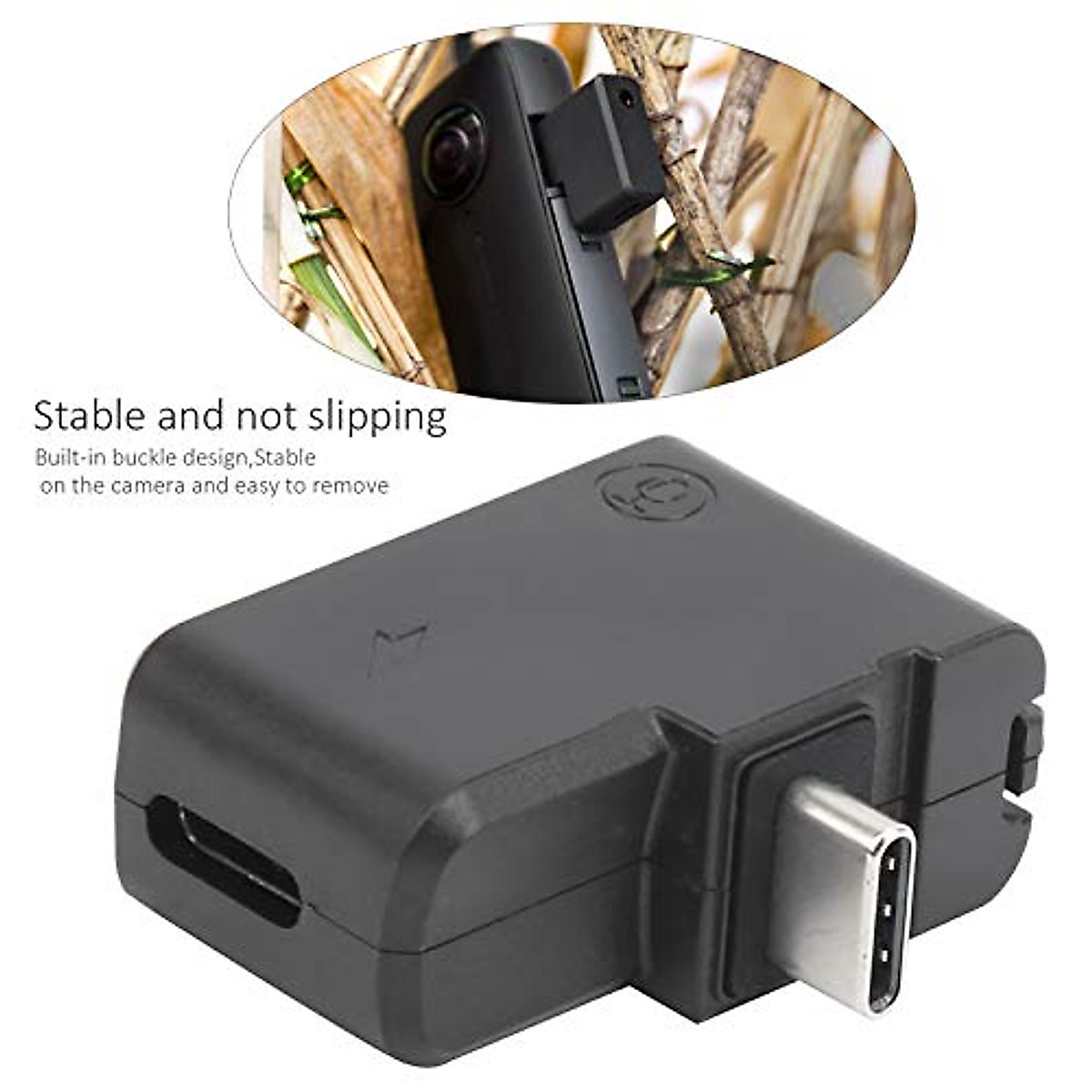 SALUTUY Camera Microphone Adapter, Charging Adapter Action Camera Mic Adapter Easy to Carry for Improve Video Sound Quality for ONE X2