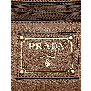 Prada Women's Brown Vitello Phenix Shopping Tote Top Handle Bag Shoulder Bag 1BG865