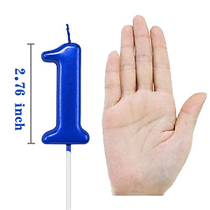 Blue Birthday Candles 1 Candle 1st One Year Cake Bady Roman Numberal Cool Number Candle No 10 11 12 13 14 15 16 17 18 19