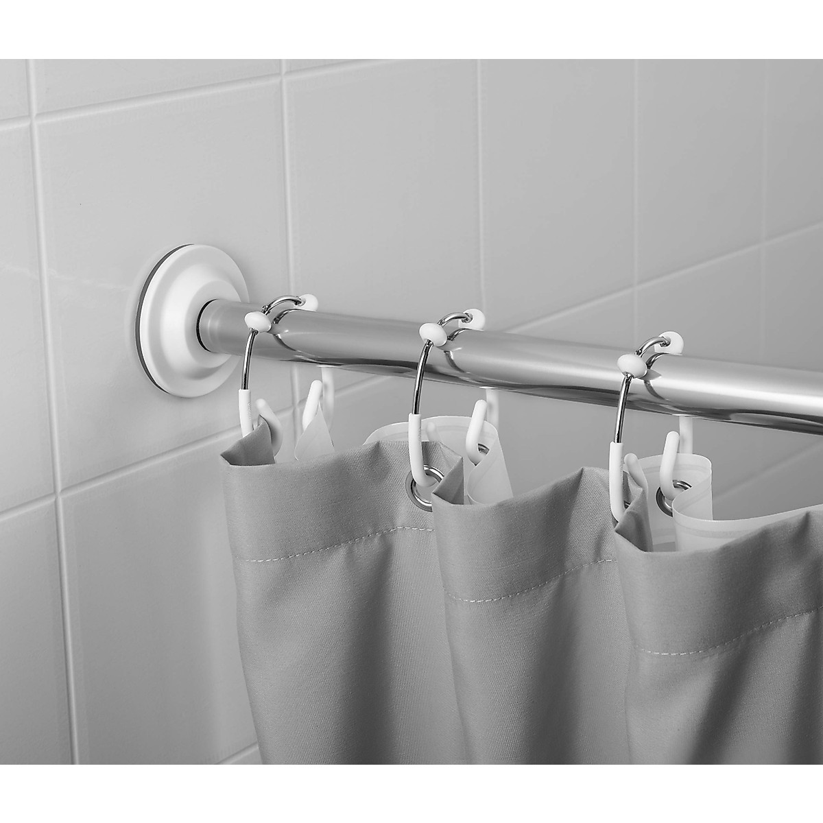 Umbra 1013172-666 , White/Chrome Flex Double Shower Rings, Set of 12,2" x 3"