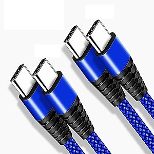 USB C to USB C Charger Cable Cord for Samsung Galaxy S22 S23 S21 S20 Plus Ultra FE 5G,Note 10 10+ 5G/20,Note20 A71 A52 A53,Z Flip 3 4,Fold 3 4,Pixel 6 Pro 5A 5,60W PD Fast Charge Charging Wire 6FT+6FT