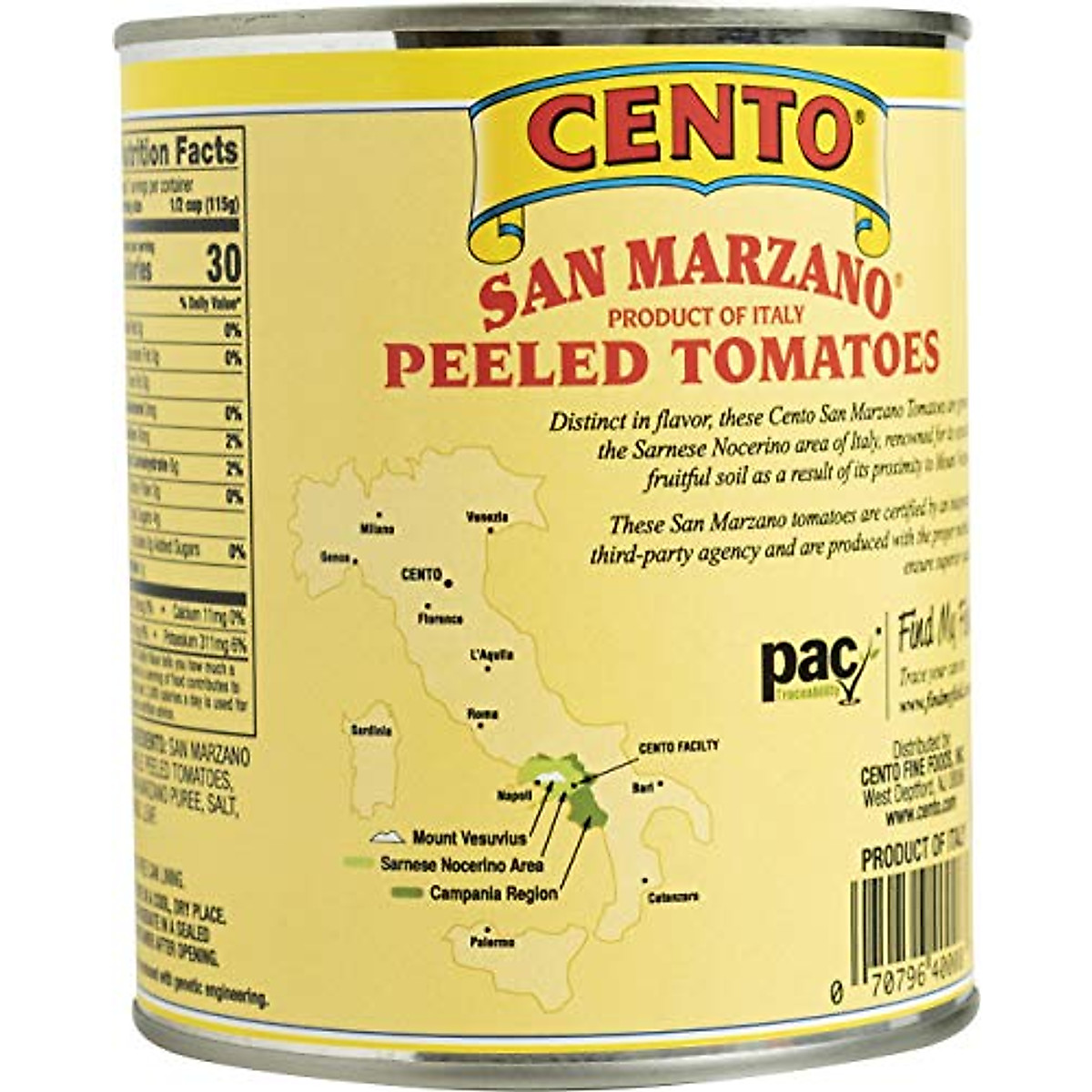 Cento Certified San Marzano Whole Peeled Plum Tomatoes, 28 Ounce , Pack Of 6