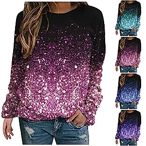 Women's Fall Fashion 2023 V Neck Long Sleeve Pullover Knitted Casual Sweater Tops Women's V Neck Puff Long Sleeve T Shirts Pleated Casual Loose Tunic Blouse