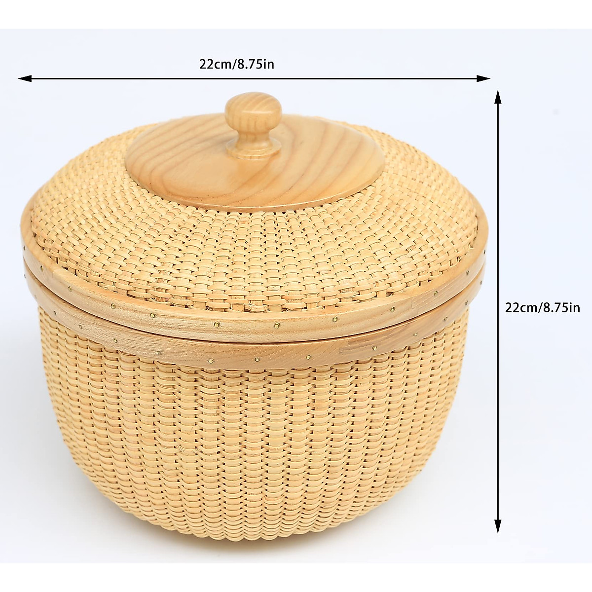 Teng Tian lidded home storage Rattan Handicrafts Casual Style Circular Basket rattan baskets for organizing sewing kits for adults