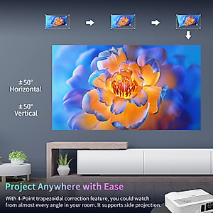 1080P WiFi Projector Android Full HD Movie Projector Home Cinema with Bluetooth HDMI 7500Lumen USB RCA LCD Smart TV Projector Wireless iOS Mirroring Phone Projectors Outdoor Indoor Gaming