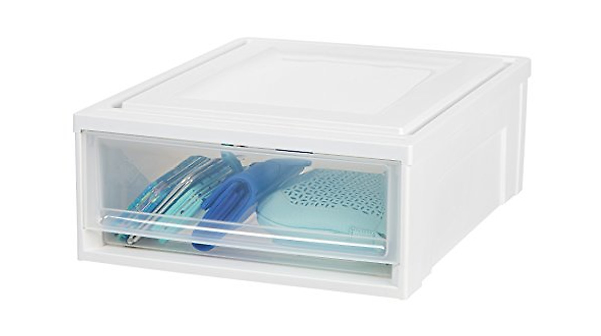 IRIS USA Shallow Box Chest Drawer Set - 4 Pack, 22 Qt