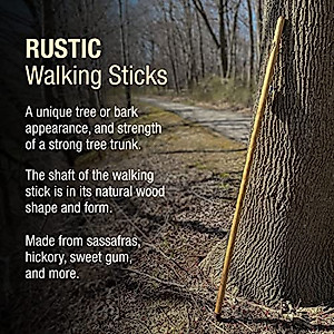 Brazos Rustic Wood Walking Stick, Bamboo, Traditional Style Handle, for Men & Women, Made in the USA, Tan, 55"