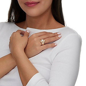 PalmBeach Yellow Gold-plated Sterling Silver Round Cubic Zirconia Engagement Ring Sizes 5-10 Size 7