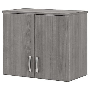Bush Business Furniture Universal 24-inch Wall Cabinet with Doors and 2 Shelves, Platinum Gray (UNS428PG)